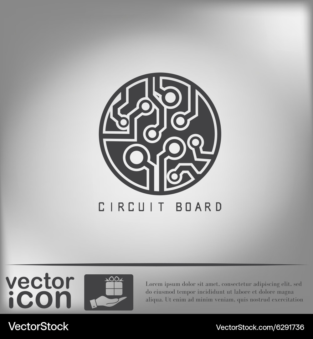 Circuit board sign icon technology scheme symbol Vector Image