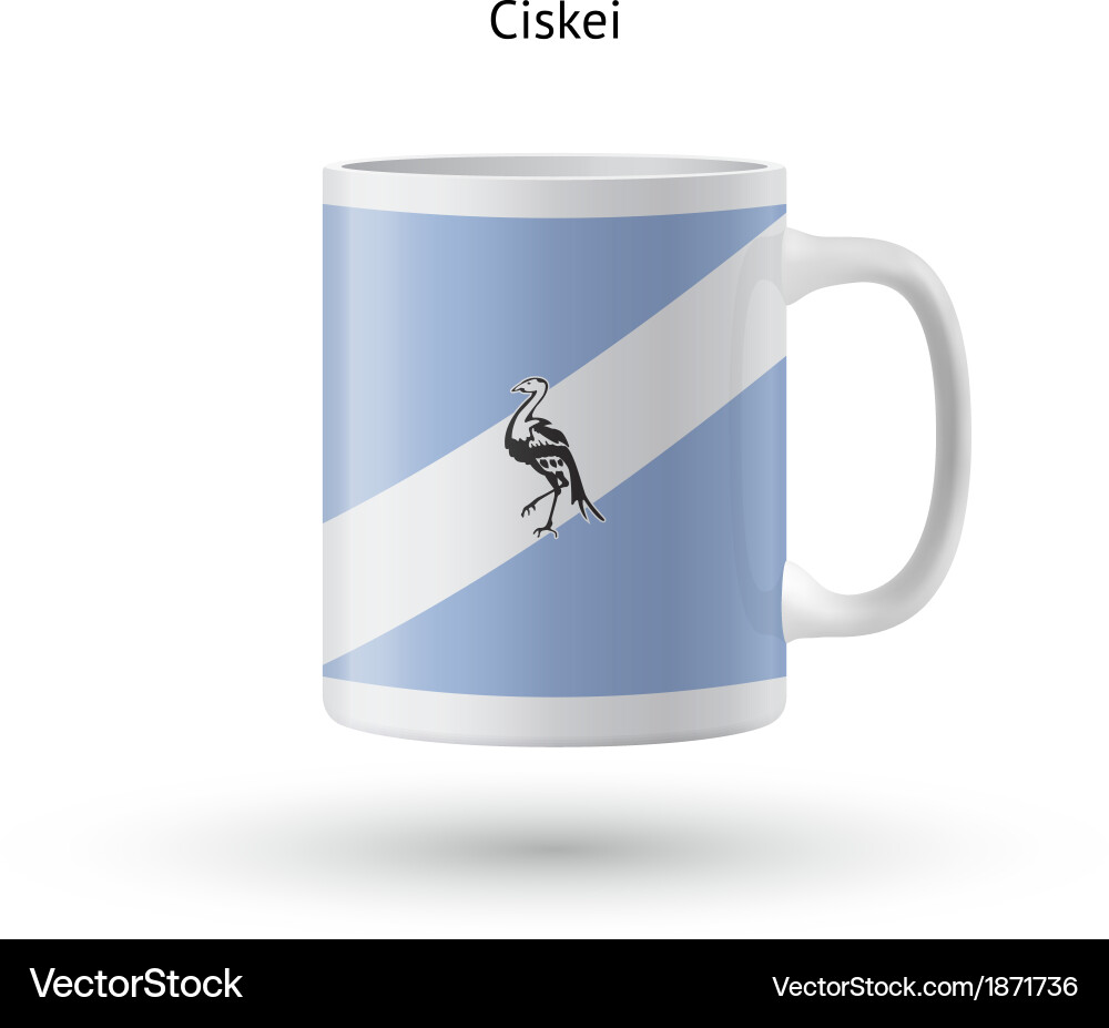 Ciskei flag souvenir mug on white background Vector Image