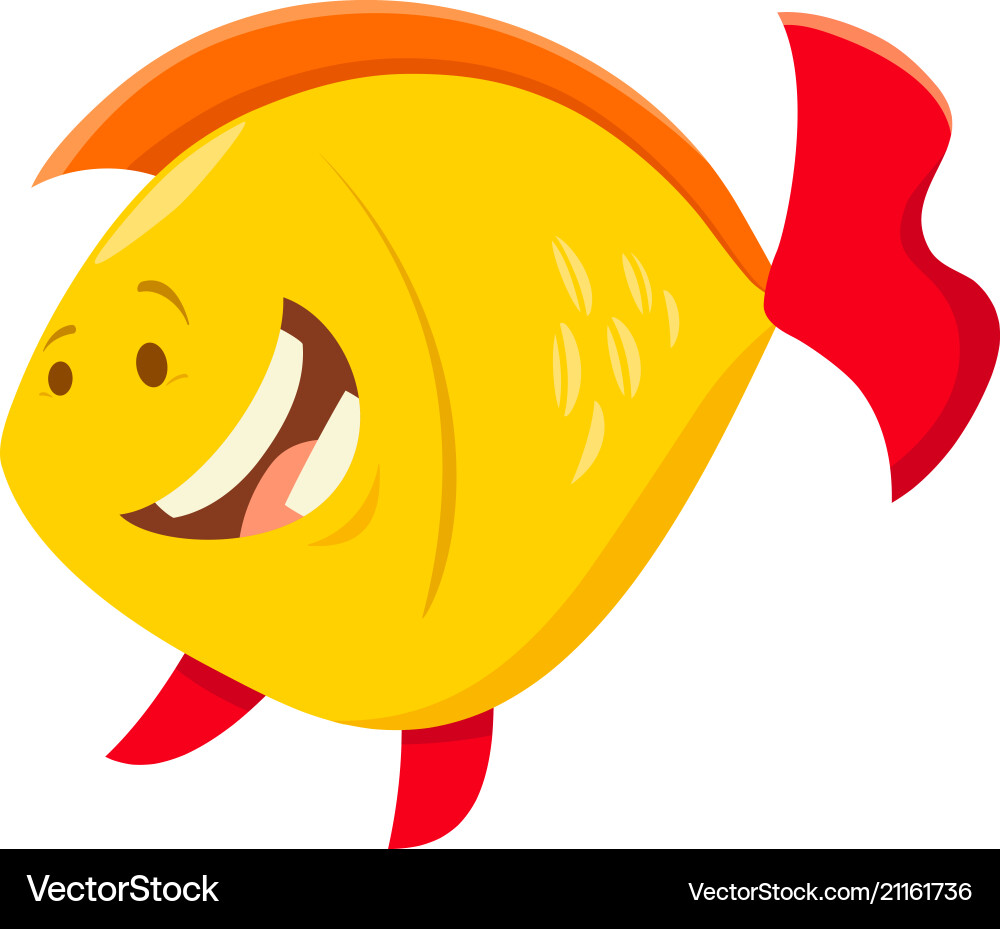 Cute cartoon fish animal character Royalty Free Vector Image
