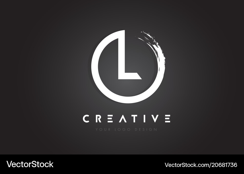 L circular letter logo with circle brush design Vector Image