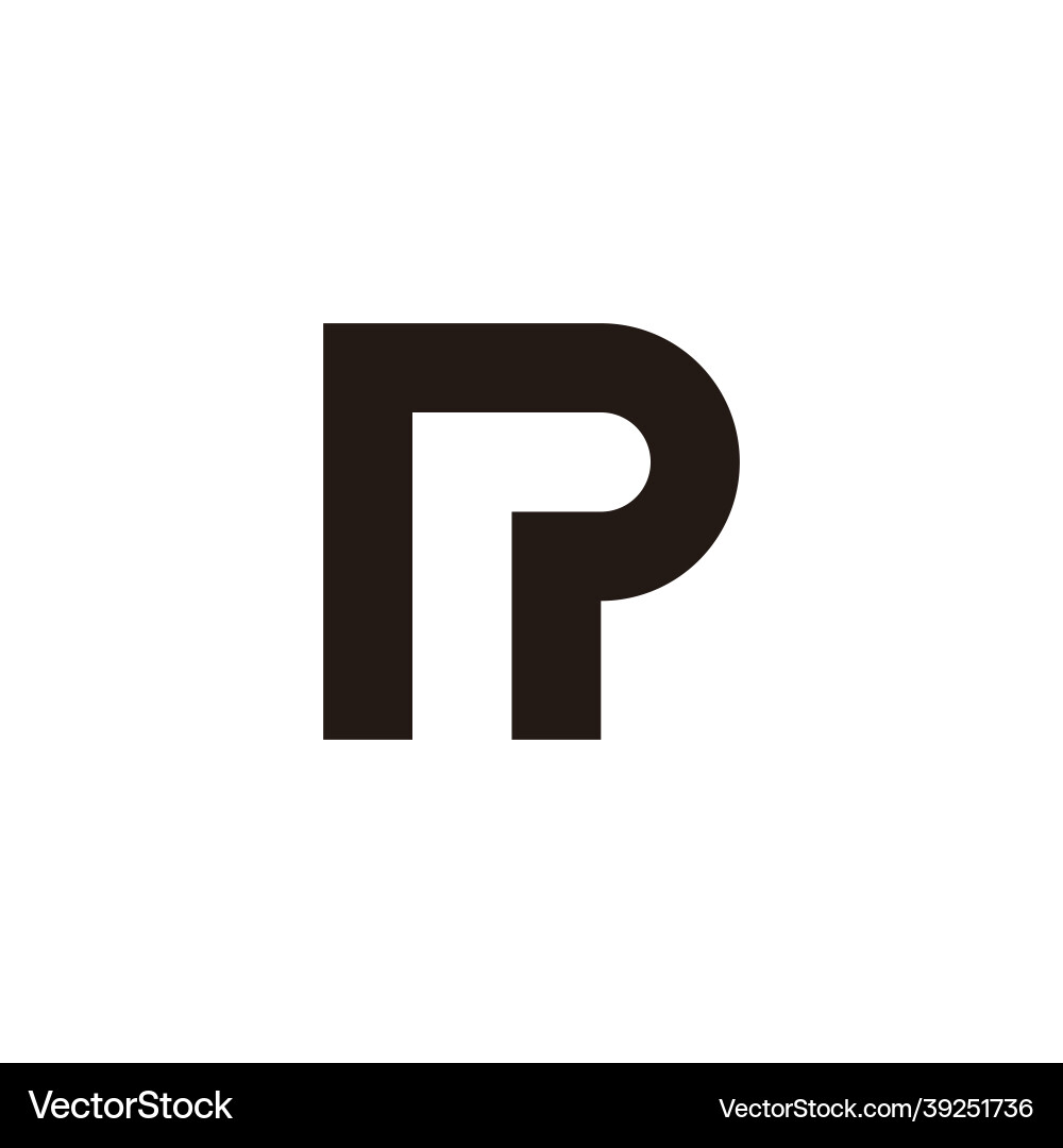 Letter pr simple geometric symbol logo Royalty Free Vector