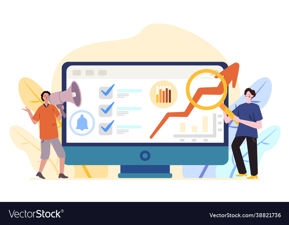 Manager using sounds maker to presenting Vector Image