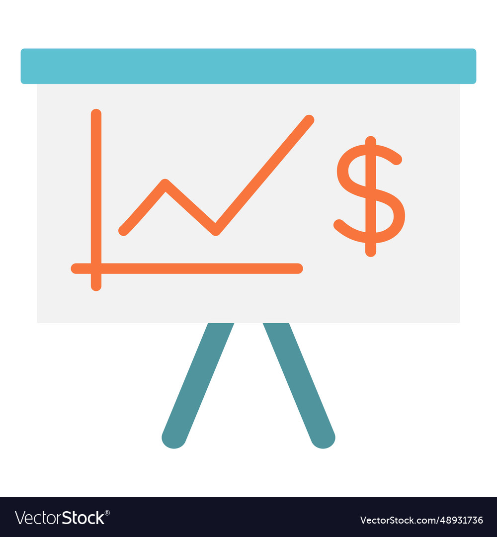 Money chart flat icon Royalty Free Vector Image Money chart flat icon Royalty Free Vector Image
