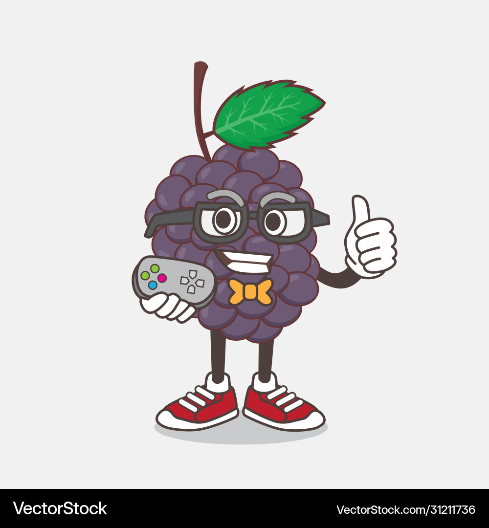 Mulberry fruit cartoon mascot character Royalty Free Vector