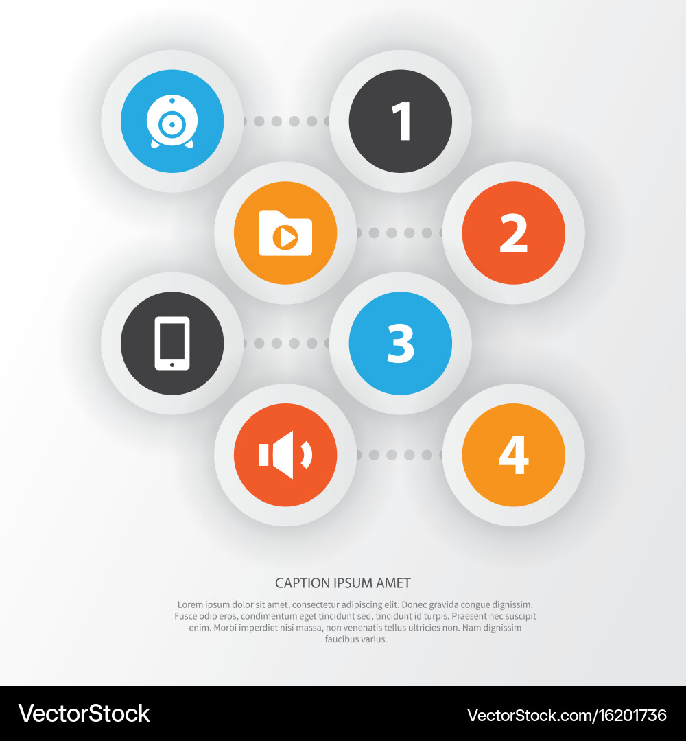 Multimedia icons set collection of broadcast Vector Image