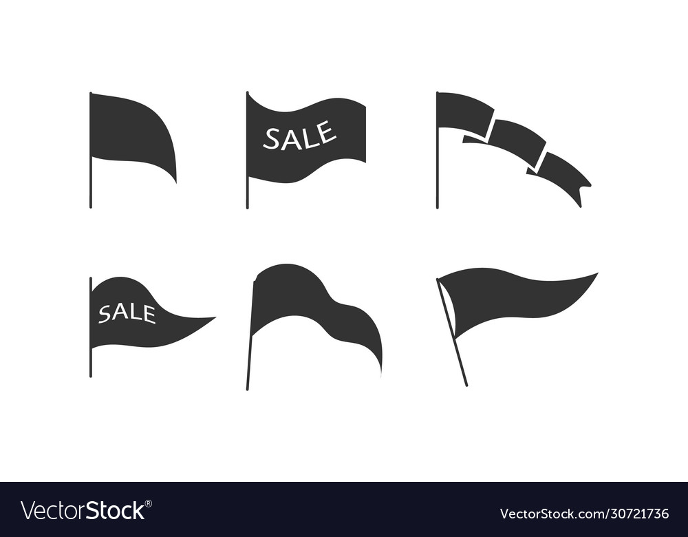 Set gray flags Royalty Free Vector Image - VectorStock