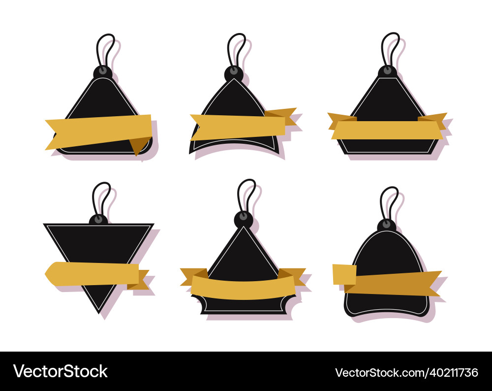 Set of blank banner or label design element Vector Image