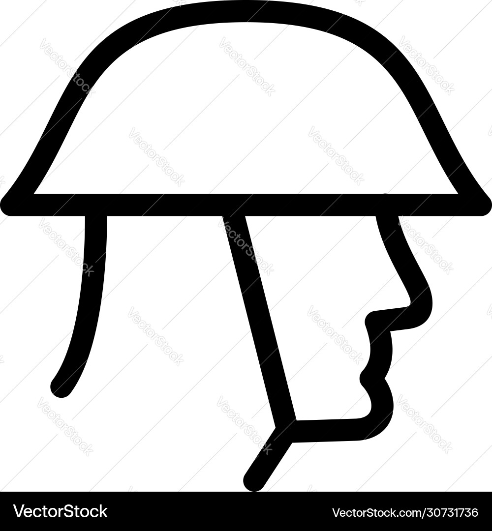 Soldiers head in combat helmet Royalty Free Vector Image