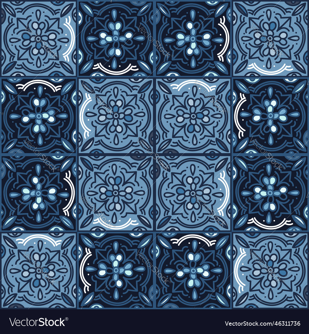 Talavera pattern indian patchwork turkish Vector Image
