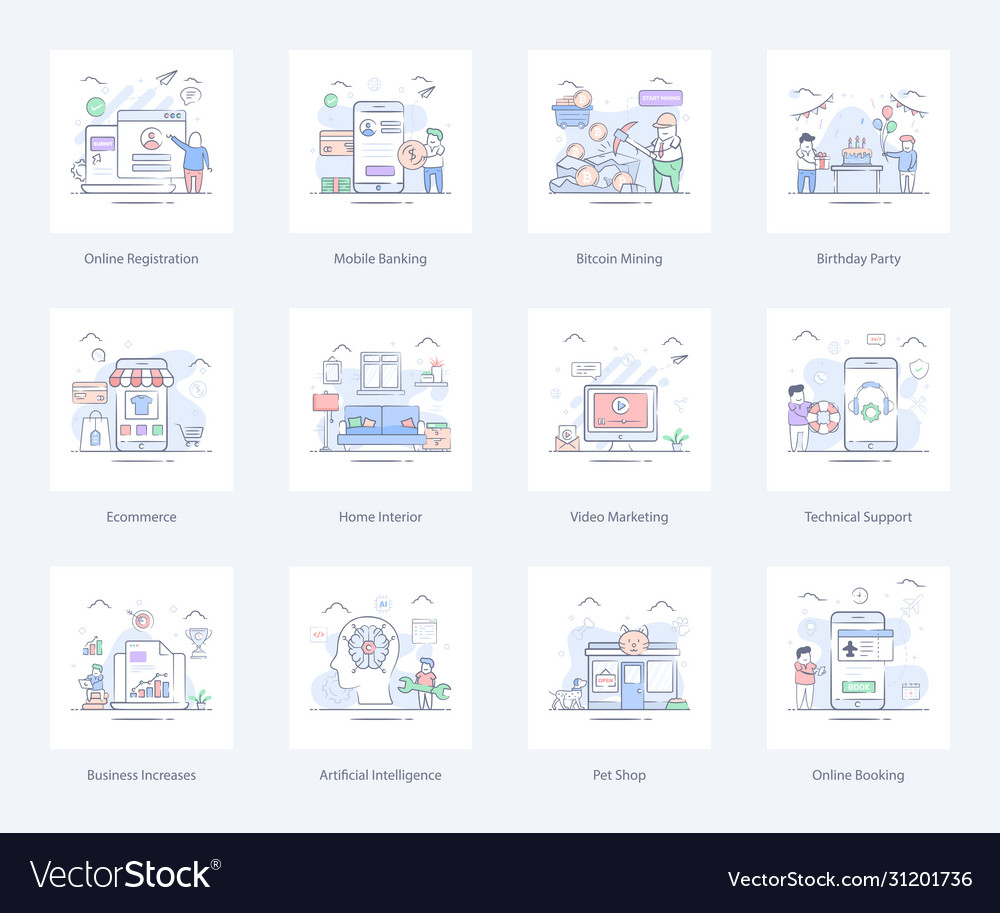 Web layouts flat pack Royalty Free Vector Image