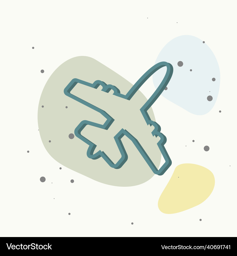Aircraft or airplane icon flat on multicolored Vector Image