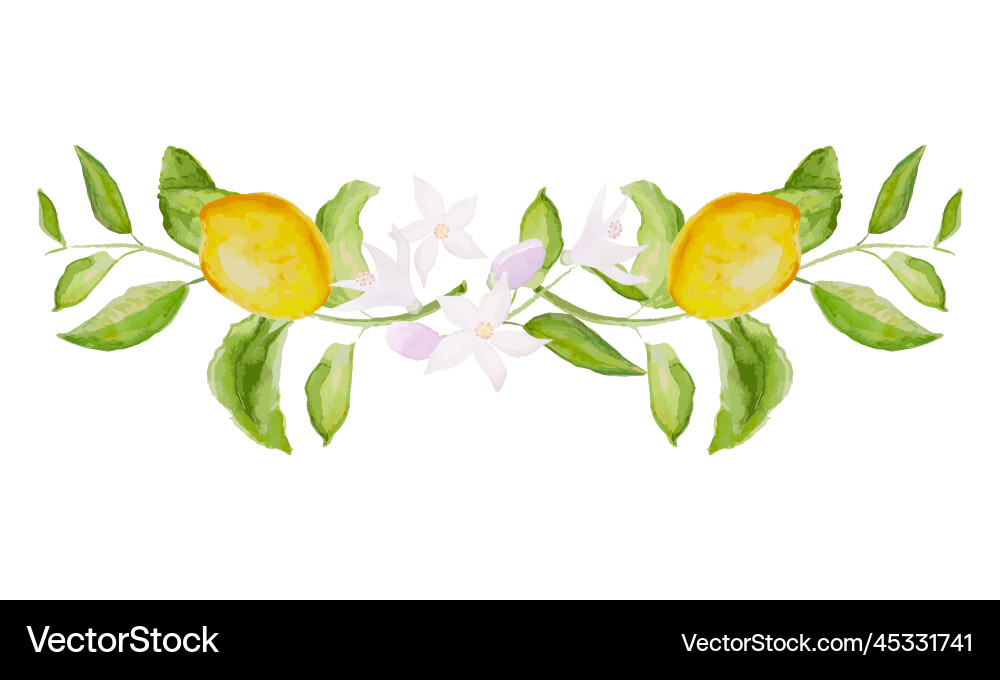 Beautiful horizontal branch with watercolor Vector Image