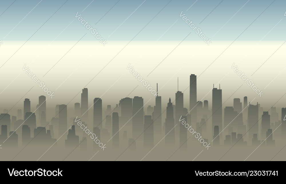 Big city in haze Royalty Free Vector Image - VectorStock