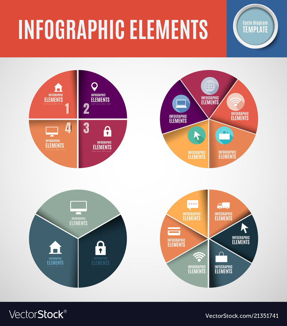Circle infographics set 2 Royalty Free Vector Image