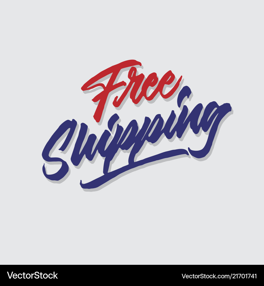 Free shipping hand lettering typography Royalty Free Vector