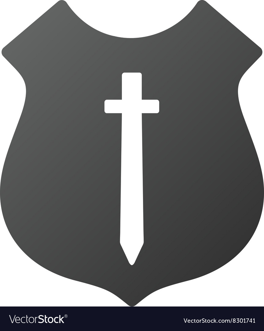 Guard shield gradient icon Royalty Free Vector Image