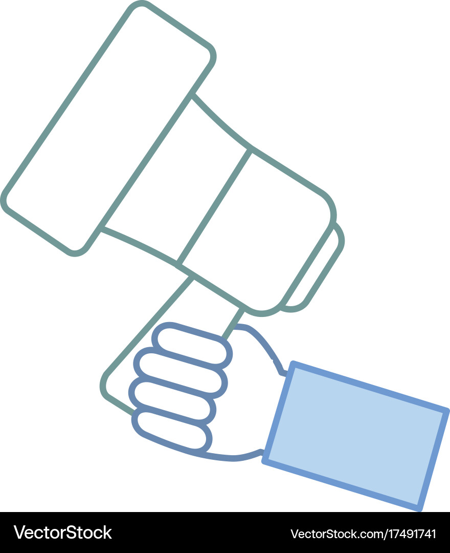 Hand human with megaphone sound isolated icon Vector Image