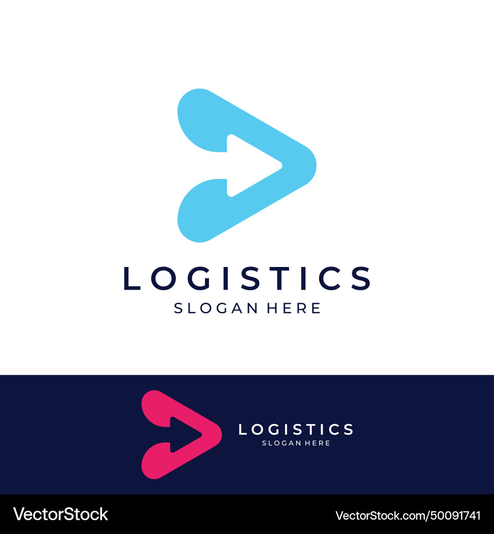 Logistics company logo arrow icon fast Royalty Free Vector