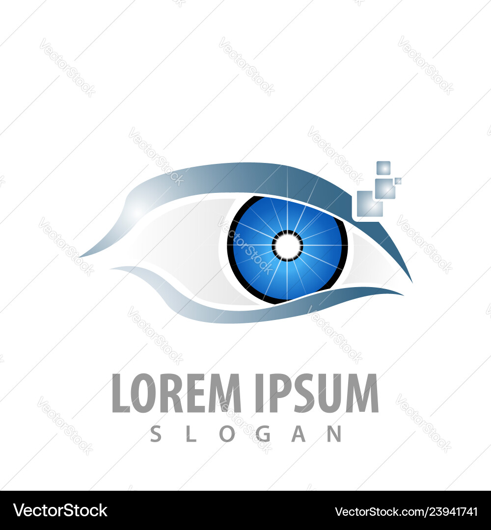 Logo concept design digital eye symbol graphic Vector Image
