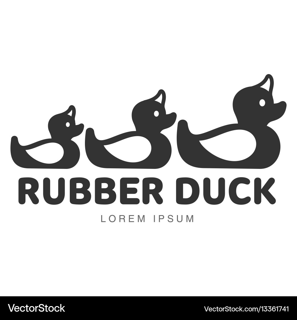 Logo template with graphic rubber duck swimming Vector Image