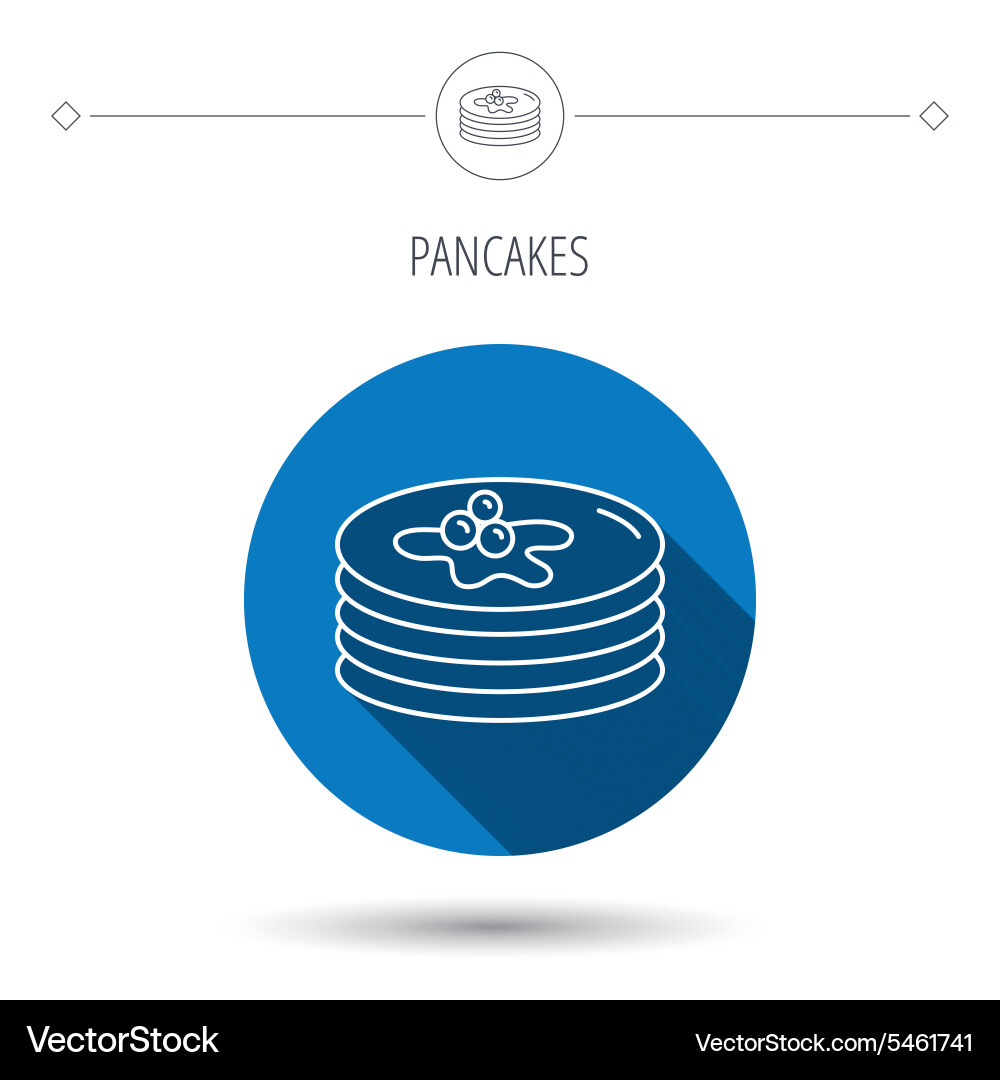 Pancakes icon american breakfast sign Royalty Free Vector