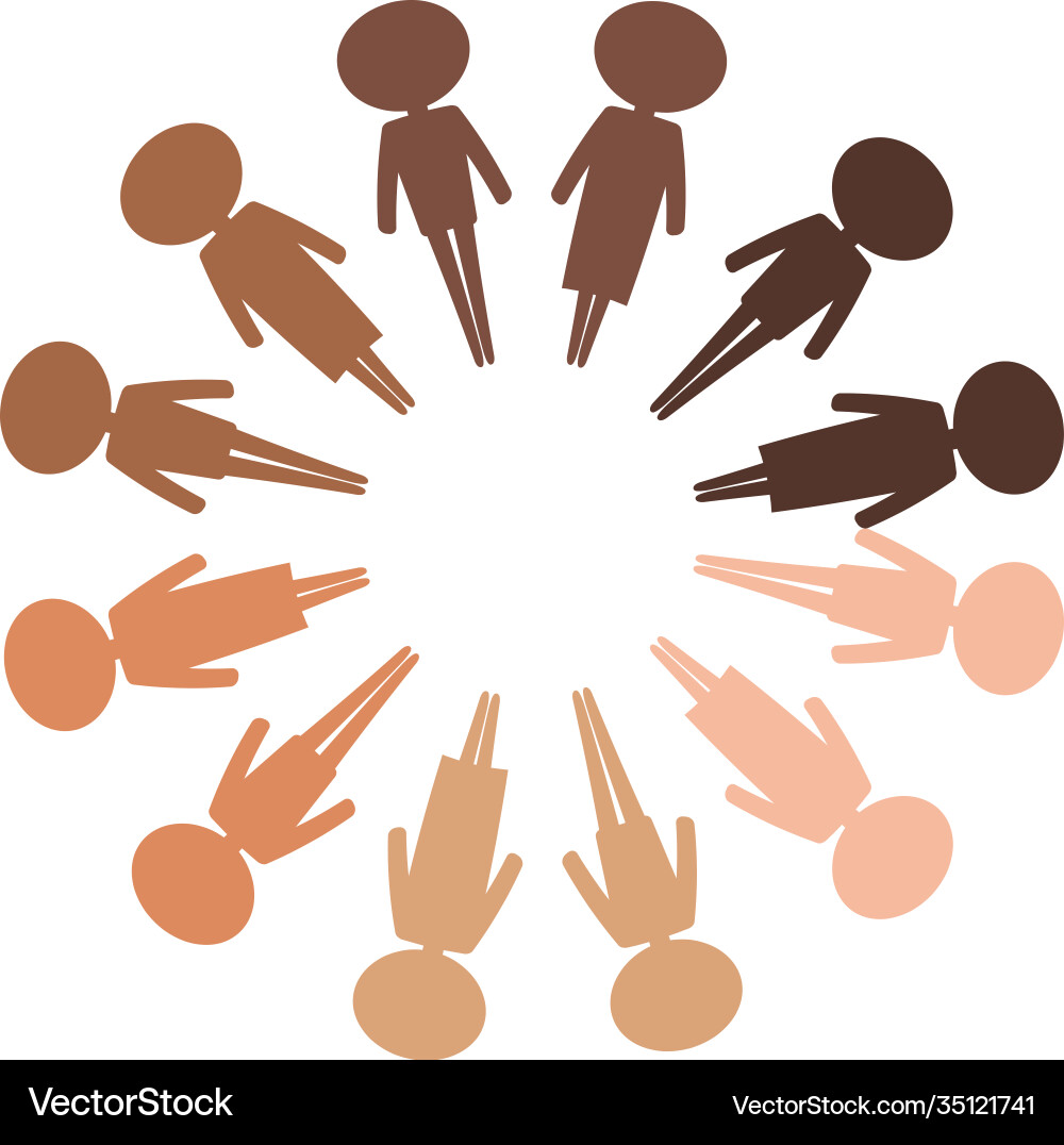 People symbols in different color isolated Vector Image