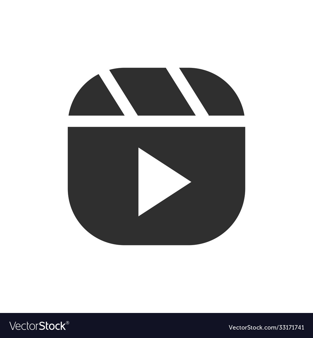 Play button flat icon Royalty Free Vector Image