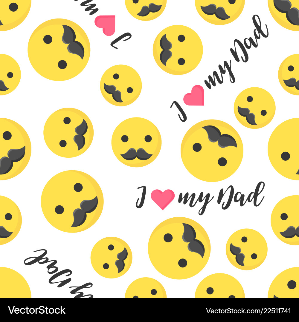 Seamless pattern happy fathers day with emoji Vector Image
