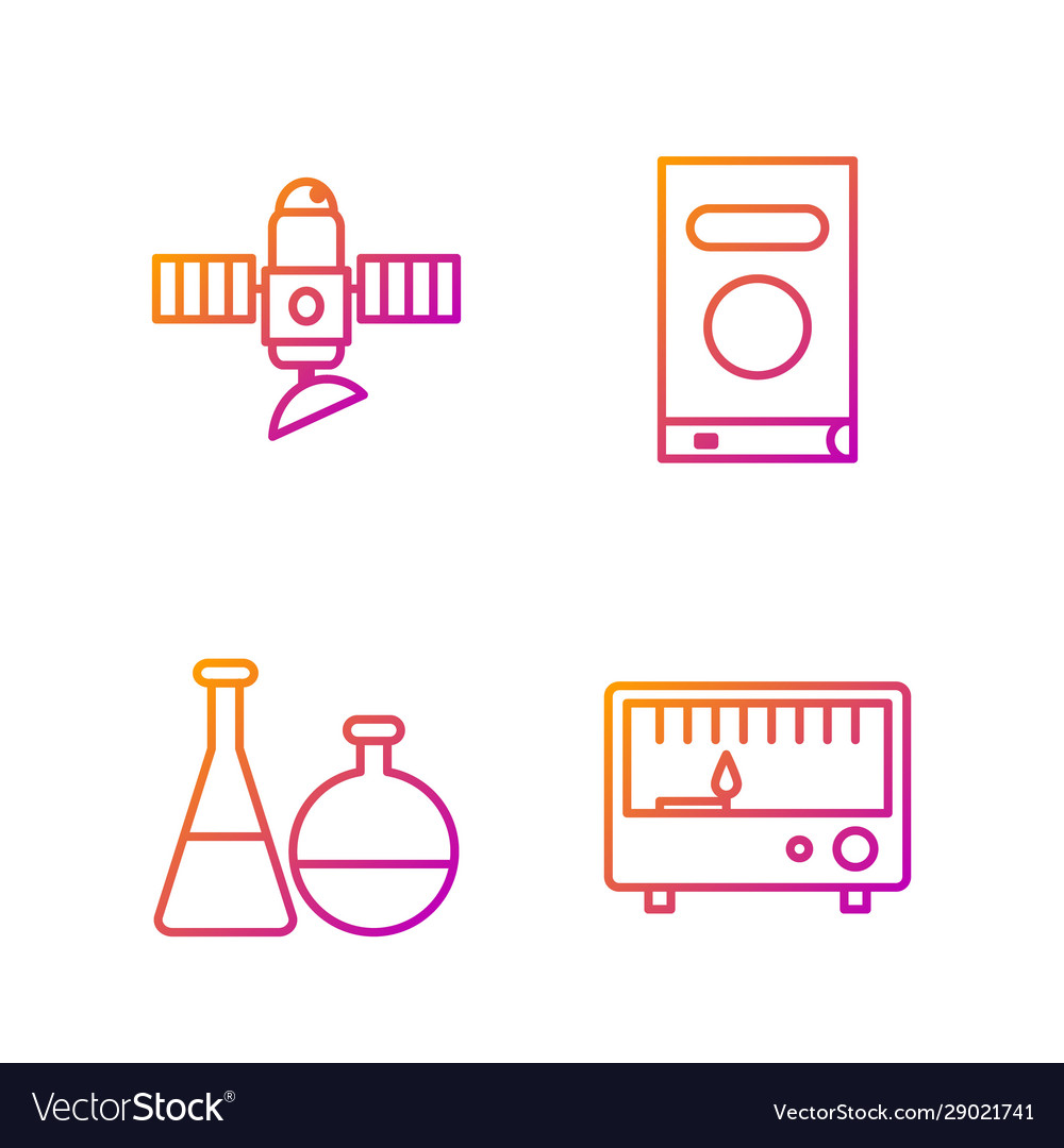 Set line electrical measuring instruments test Vector Image