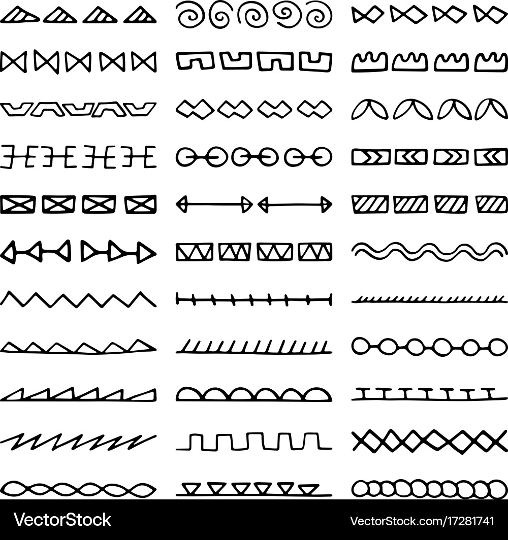 Set of hand drawn dividers Royalty Free Vector Image