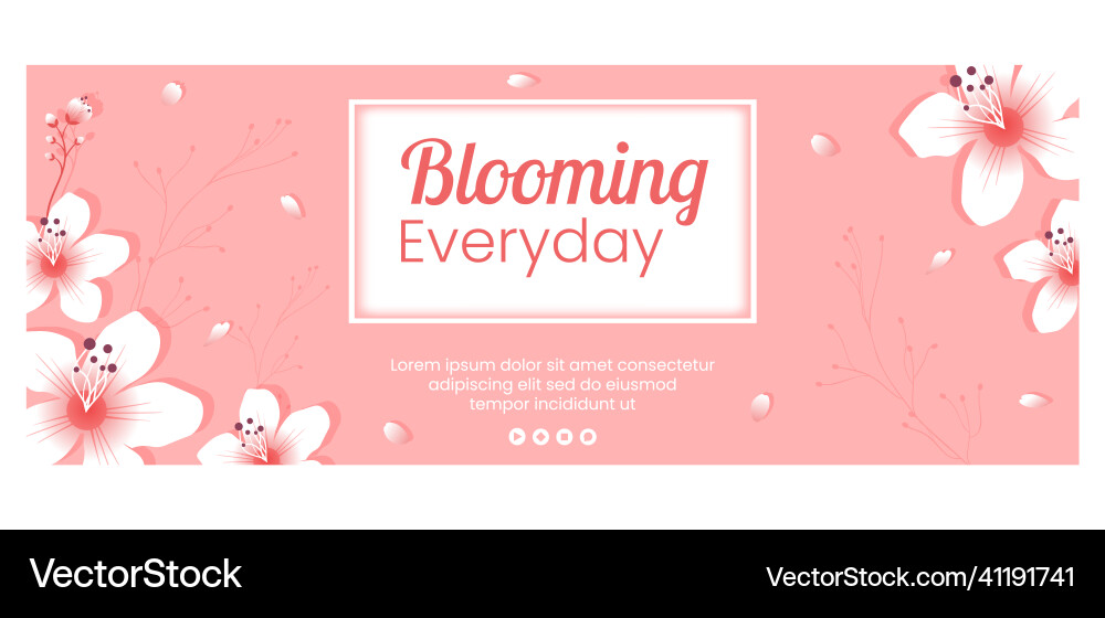 Spring with blossom sakura flowers cover template Vector Image