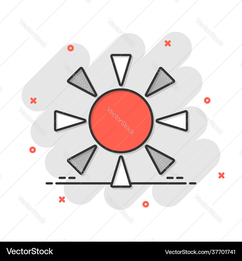 Sun icon in comic style sunlight cartoon sign Vector Image