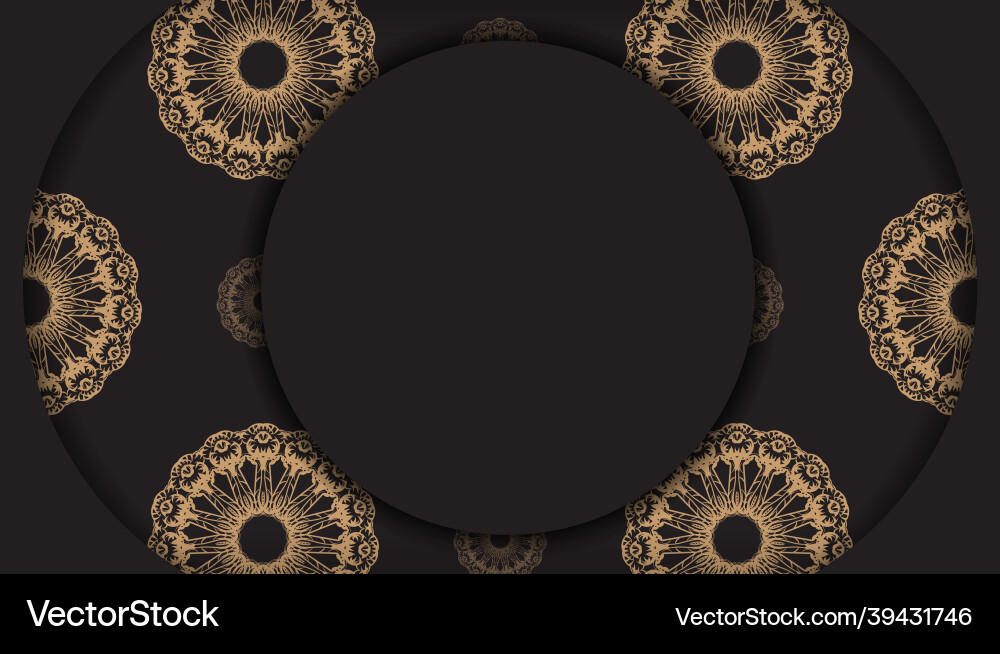 Black color greeting card template with brown Vector Image