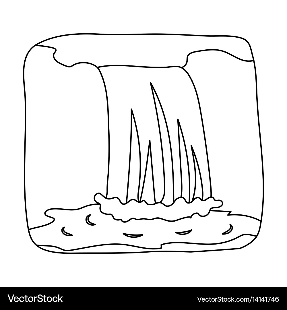 Canadian waterfall canada single icon in outline Vector Image