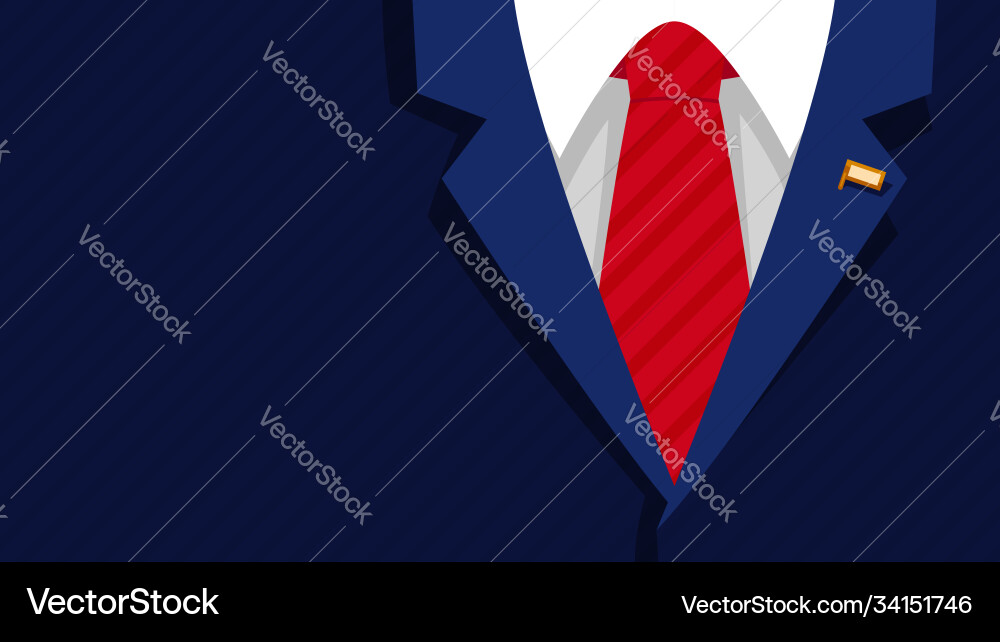 Dark blue president formal suit red tie Royalty Free Vector