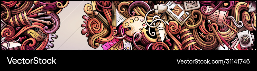 Designer hand drawn doodle banner cartoon Vector Image