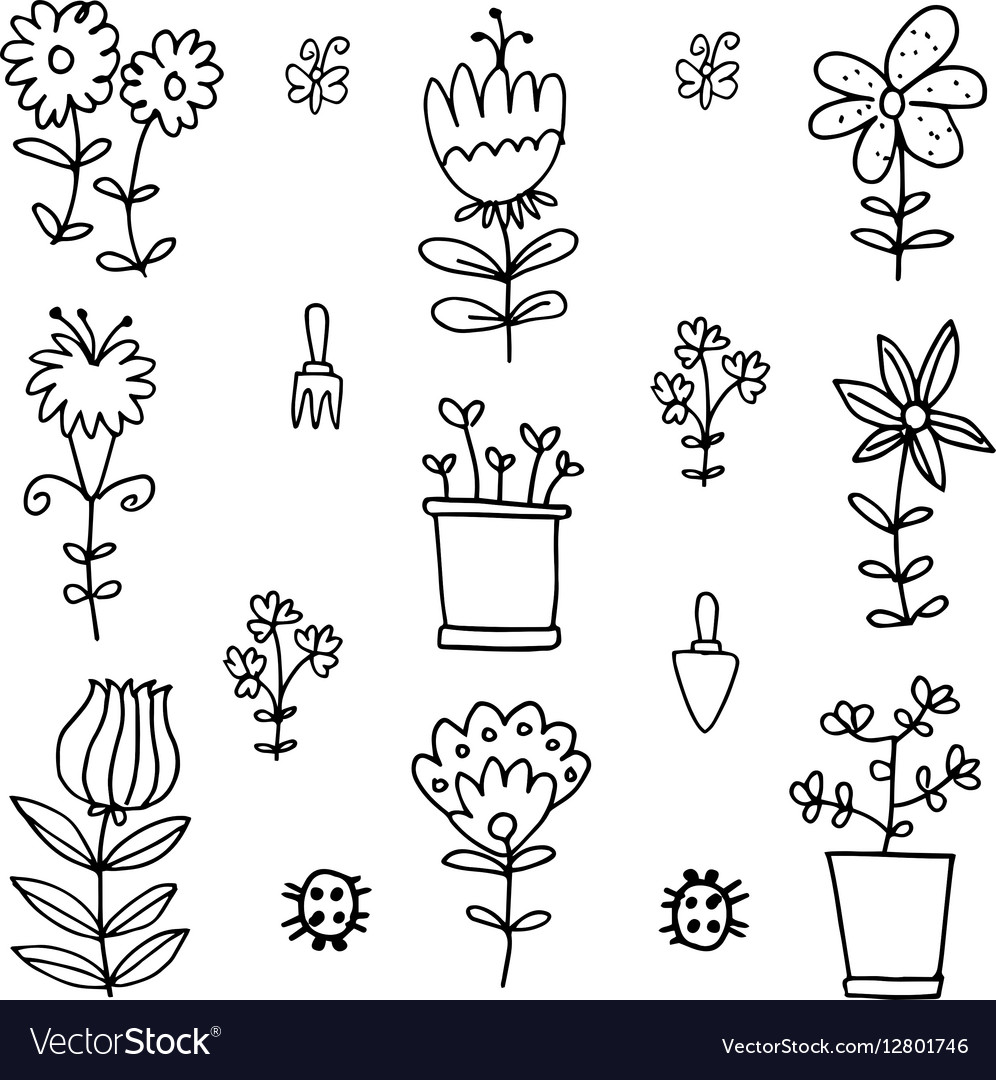 Simple Spring Flower Drawings