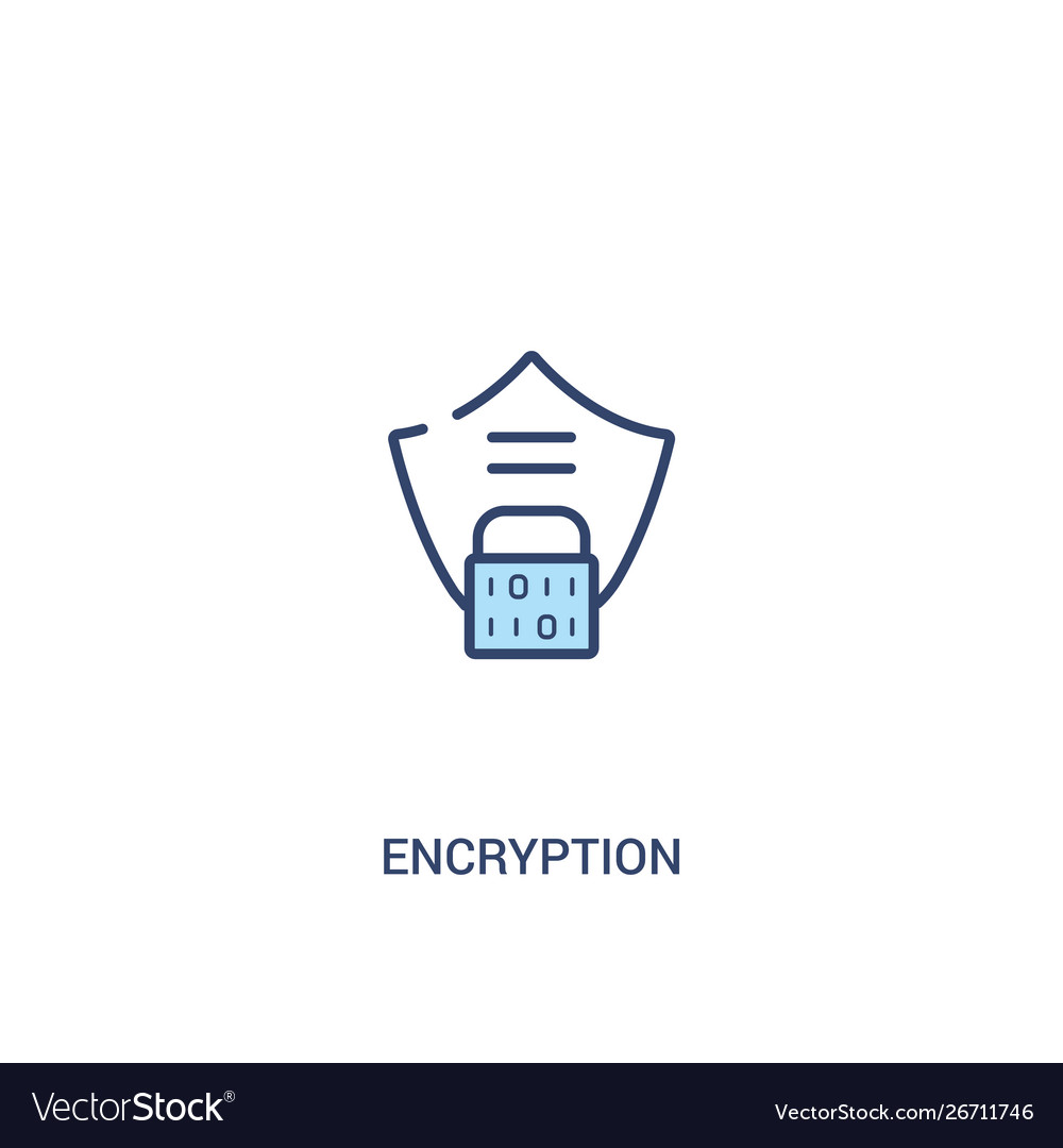 Encryption concept 2 colored icon simple line Vector Image