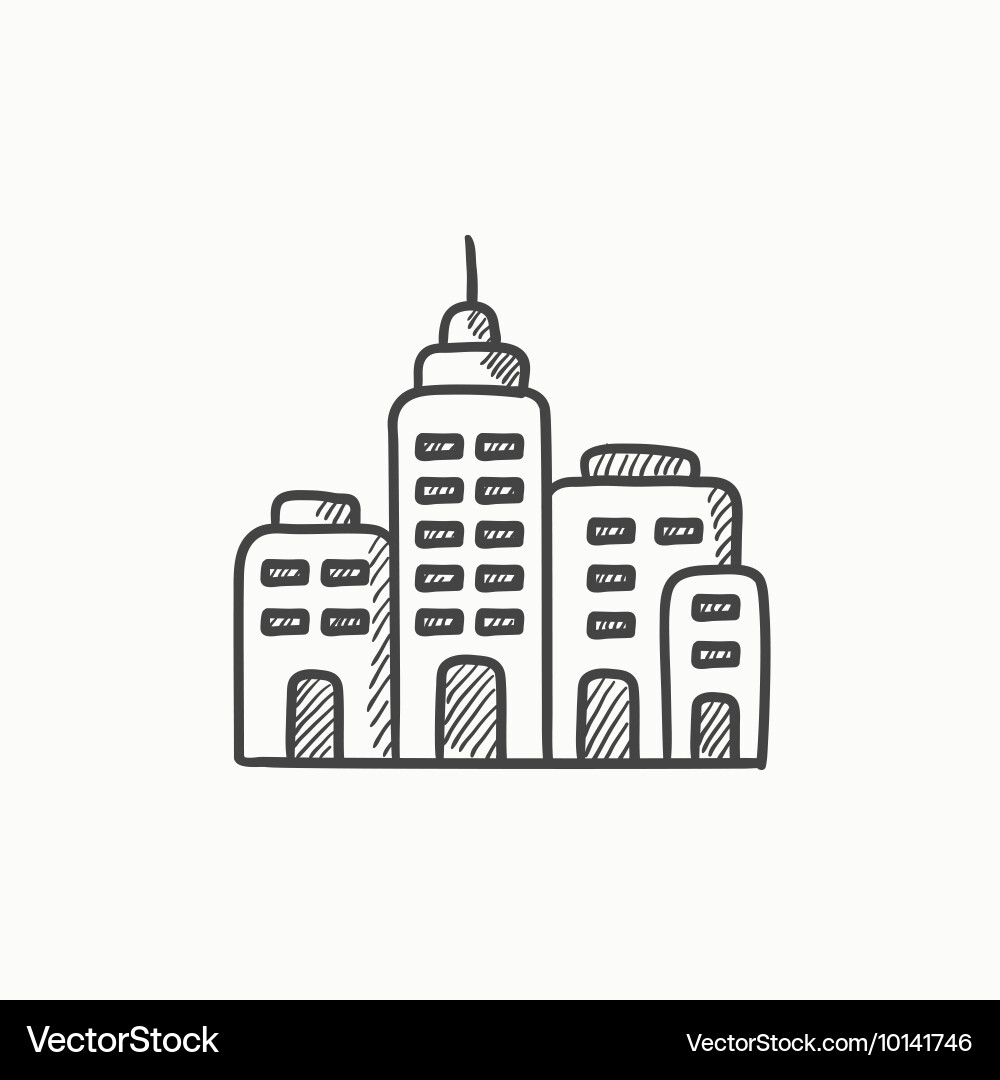 Residential buildings sketch icon Royalty Free Vector Image