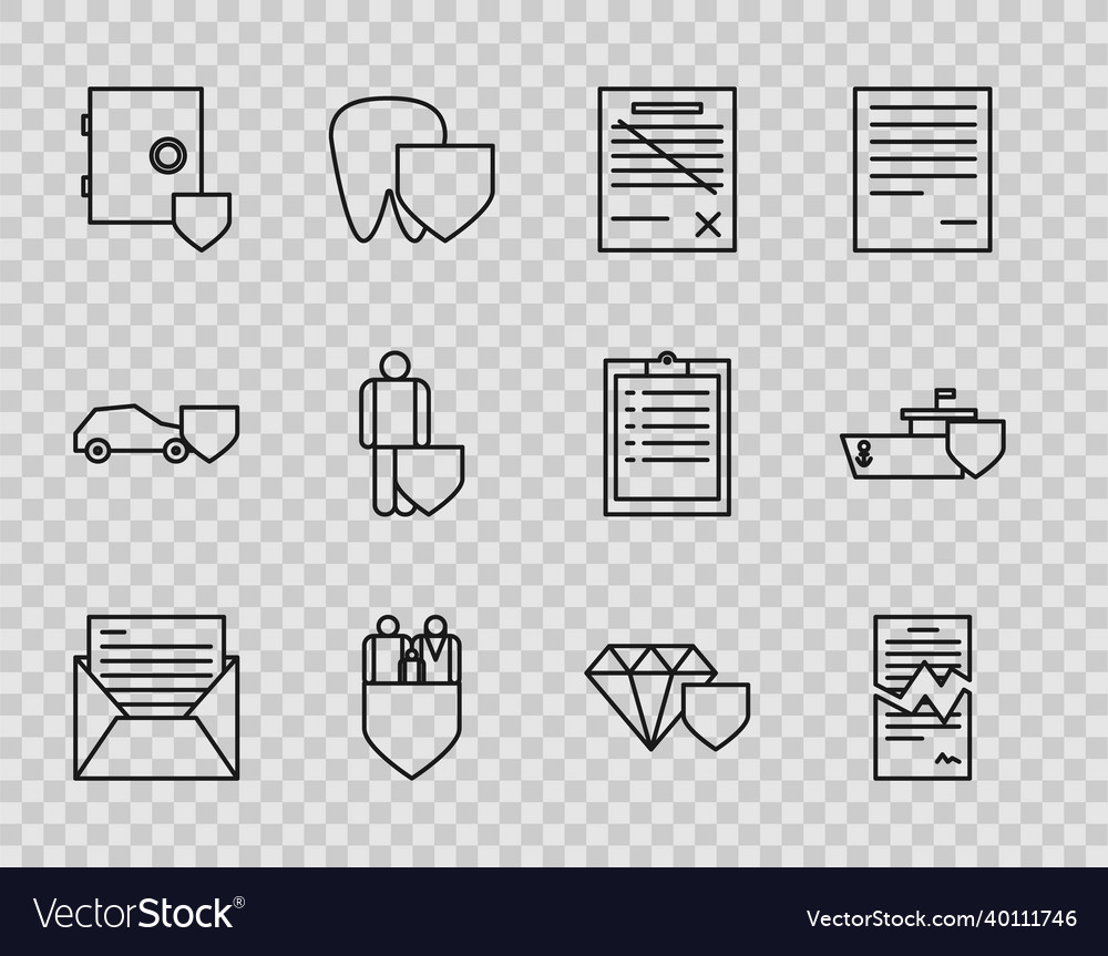 Set line mail and e-mail torn contract delete Vector Image Set line mail and e-mail torn contract delete Vector Image