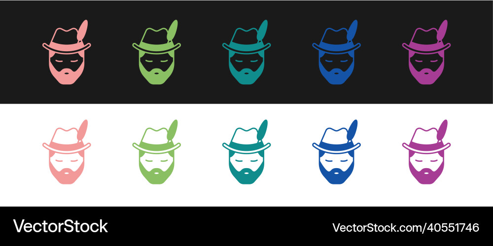 Set man dressed for german oktoberfest icon Vector Image