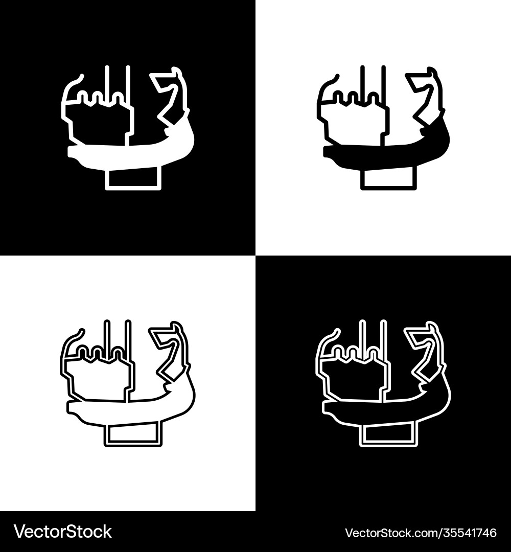 Set monument to founders kiev icon isolated Vector Image