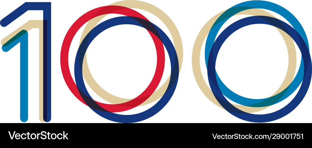 100 years anniversary design with simple lines Vector Image