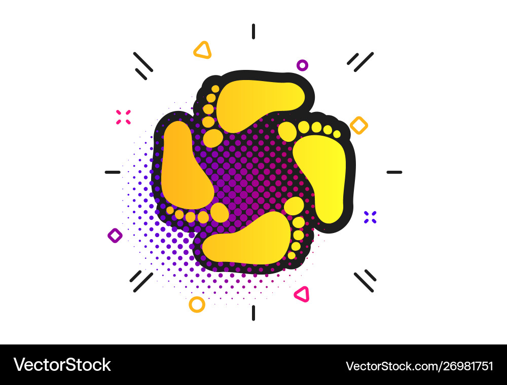 Baby footprints icon child barefoot steps Vector Image