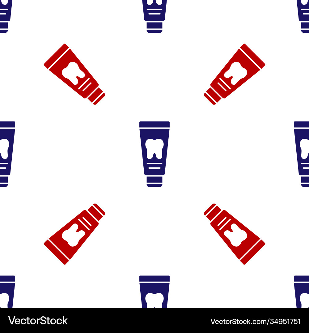 Blue and red tube toothpaste icon isolated Vector Image
