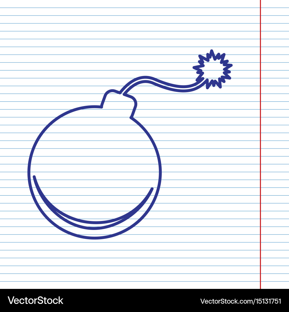 Bomb sign navy line icon Royalty Free Vector Image