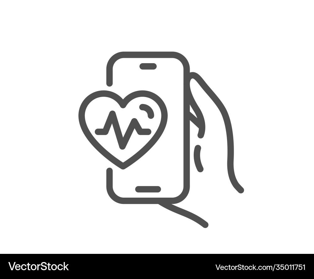 Cardio training app line icon fat burning Vector Image