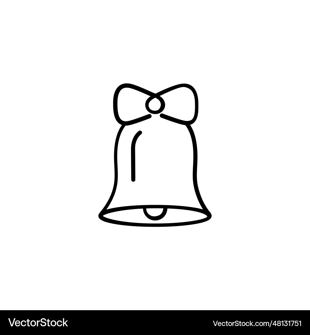 Christmas bell line style icon design Royalty Free Vector