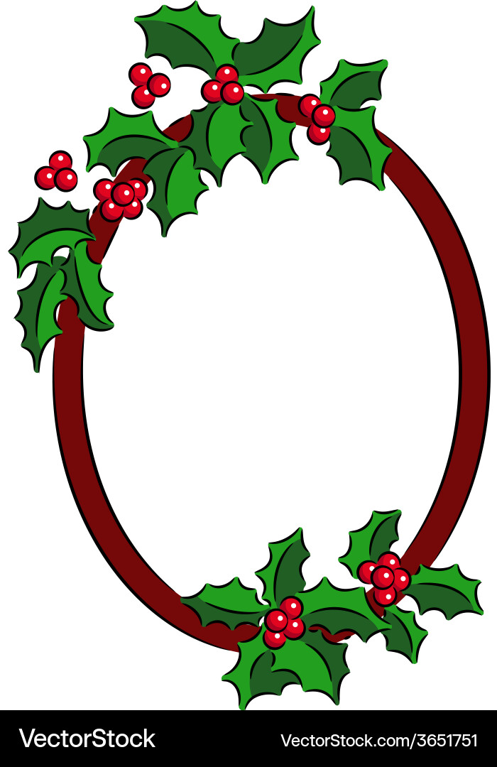 Christmas holly banner Royalty Free Vector Image