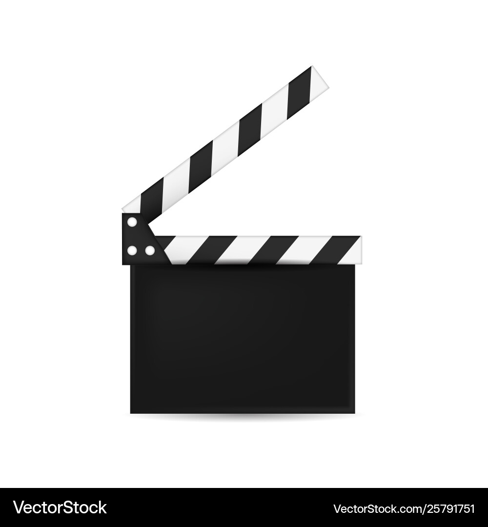 Creative 3d realistic movie clapper board art Vector Image